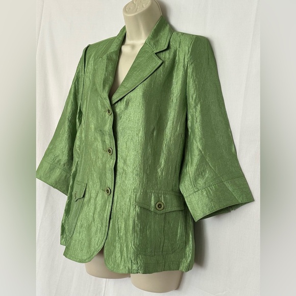 TanJay | Jackets & Coats | Nwt Tan Jay Jacket Lime Green Metallic ...